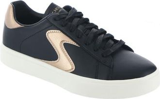 Skechers Femme Eden LX Beaming Glory Baskets, Black Duraleather/Rose Gold Trim, 38.5 EU