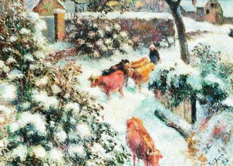 Generic Kunstkarte Camille Pissarro Montfoucault im Schnee