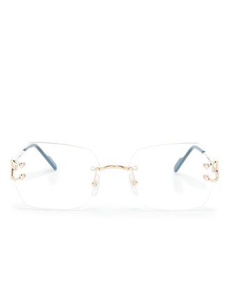 Cartier lunettes de vue &agrave; design sans monture - Or
