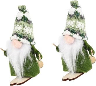 TOPBATHY 2St Gesichtslose Skipuppe Weihnachtszwergpuppe Weihnachtsbaum-H&auml;ngeornament Christmas Tree weihnachstbaum Santa Weihnachtsdekorationen Zwerg Dekoratio