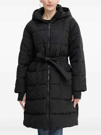 A|X Armani Exchange manteau ceintur&eacute; &agrave; capuche - Noir