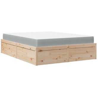 vidaXL Bett mit Matratze 140x200 cm Massivholz Kiefer Vidaxl 668133