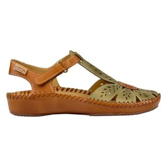 Pikolinos Damen-Keilsandalen aus hellgr&uuml;nem Leder mit Polsterung - P-Vallarta