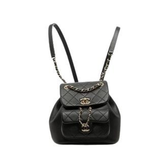 Chanel Pre-owned Matelass&eacute; Kalbsleder Rucksack - - Pre-owned - Damen - Schwarzk - ONE SIZE