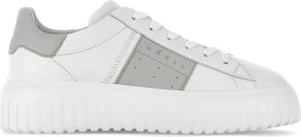 Hogan baskets H-Stripes en cuir - Blanc