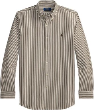 Polo Ralph Lauren Homme, Chemises, Brun, Taille: L Chemise ray&eacute;e stretch en popeline