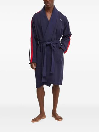 Lacoste peignoir à rayures latérales - Bleu