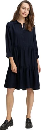 Tom Tailor Damen 1047650 Crinkle Kleid mit Volants, 11019-Lunar Eclipse, 44