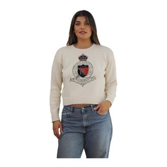 Ralph Lauren Lauren cremefarbener k&ouml;niglicher Wappenpullover - S- MAS - - Knitwear - Damen - Beige - L