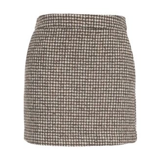 Kaos Kaos, Femme, Jupes, Brun, Taille: 38 FR Mini-jupe avec motif graphique fin