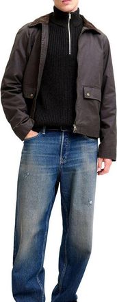 Jack & Jones Strickpullover JORBLEECKER Knit Half Zip BF mit gerippten B&uuml;ndchen