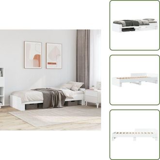 vidaXL The Living Store Bettgestell Wei&szlig; 100x200 cm Holzwerkstoff - Holzbettfassungen - Wei&szlig;es Bettgestell - Einzelbett - Lattenrost - Kinder Sicheres Bett