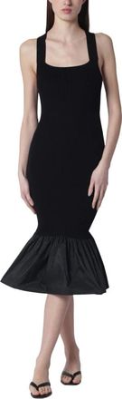 Patou Femme, Robes, Noir, Taille: 38 FR Longue Robe Mix Faille en Maille