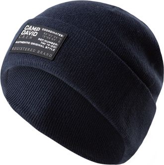 Camp David Herren Rippstrickm&uuml;tze mit Label Patch Blue Navy, None