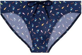 HOM Slip de Bain Summer, Imprimé Bleu Marine, S Homme