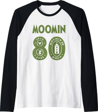 Moomin 80th Anniversary 1945-2025 Großes Text-Logo Raglan