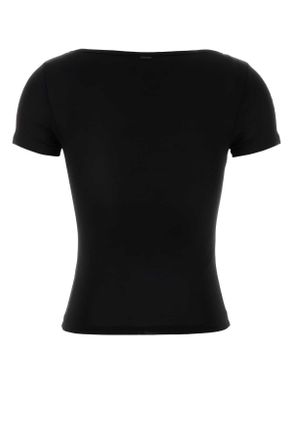 Gucci Womens Black Stretch Jersey T-Shirt Viscose Mix T-shirts And Polos