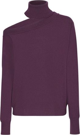 Federica Tosi Femme, Pulls, Violet, Taille: 38 FR Pull en m&eacute;lange de cachemire avec une coupe