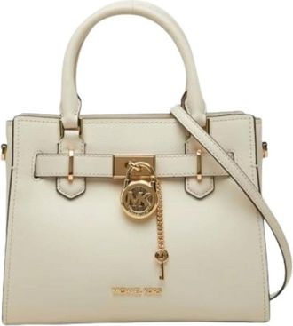 Michael Kors Pre-owned Landon Satchel Small Sac en cuir 2way - Femme - Pre-owned - Beige - Taille: ONE Size
