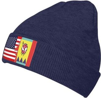 Generic Bonnet Tricoté Drapeau De La Nation Stoney Nakoda Et De LAmérique Respirant Bonnet Chapeau Tricot Coupe-Vent Chapeau dhiver Tricoté pour Sports Adulte