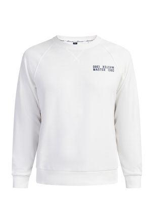 Dreimaster Dreimaster Sweatshirt mit Rundhals Herren weiss