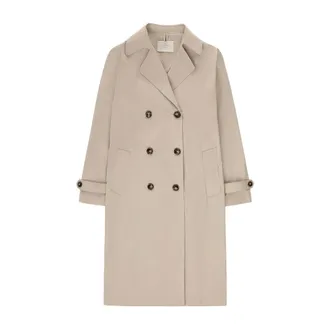 Circolo 1901 Femme, Manteaux, Beige, Taille: 36 FR Long Cotton Trench Coat
