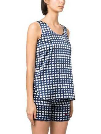 Kiton Womens Polka-Dot Silk Top Ss23 W
