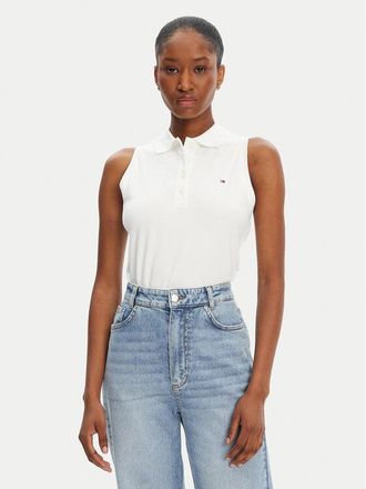 Tommy Hilfiger Bluse 1985 WW0WW46790 Weiß Slim Fit