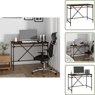 vidaXL Vidaxl - Bureau ch&ecirc;ne fum&eacute; 100x50x75 cm bois ding&eacute;nierie et fer - Bureau Industriel - Bureau Ch&ecirc;ne Fum&eacute; - Bureau Informatique - Meuble De Bureau
