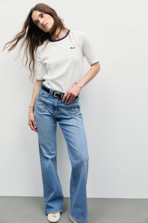 Gerard Darel T-shirt en coton bicolore - BESS - Bleu Nuit