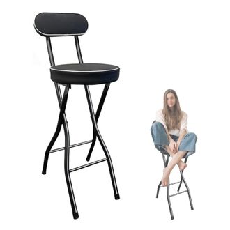 Generic Klappbarer Tresenhocker mit gepolstertem Sitz, Keine Montage erforderlich, h&ouml;henverstellbar (56/61/66 cm) f&uuml;r Erwachsene, geeignet f&uuml;r K&uuml;che, Bar und 