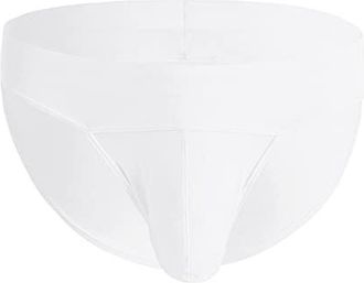 Generic Slip pour homme - String pour homme - En maille respirante - Grande bande ray&eacute;e confortable - En synth&eacute;tique, Blanc., XXL taille courte