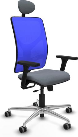 Piqueras y Crespo Arbeitsstuhl f&uuml;r viele Stunden, mit 3D-Armlehnen, h&ouml;henverstellbarer Lendenwirbelst&uuml;tze und festem Kopfteil, ausgestattet mit Syncro/Traslack und Schn