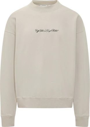 Off-white Homme, Sweatshirts et sweats &agrave; capuche, Beige, Taille: XS Logo Crewneck SweaT-shirt