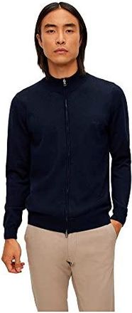 BOSS Hommes Balonso-L Cardigan zipp&eacute; en Laine Vierge avec Logo brod&eacute;