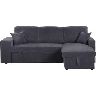 Habitat et Jardin Ecksofa reversibel aus Cord mit Schlaffunktion Axel - 3-Sitzer - Grau