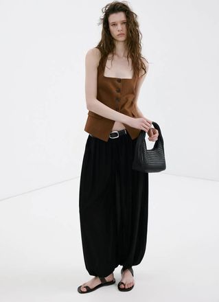 Mango Gilet costume lin marron - Femme - XXS - MANGO