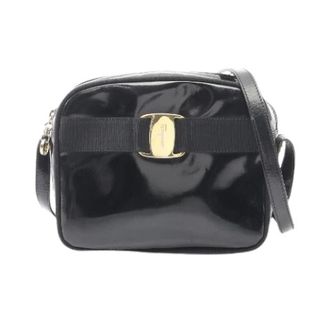 Ferragamo Pre-owned Vara Ribbon Schultertasche aus Lackleder - - Pre-owned - Damen - Schwarzk - ONE SIZE