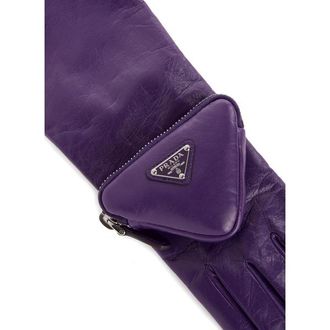 Prada Handschuhe mit Prada -Logo in Lila