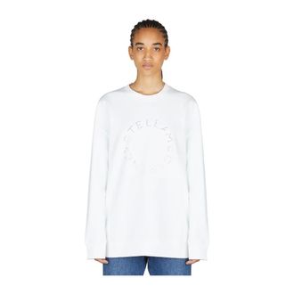Stella McCartney Femme, Sweatshirts et sweats &agrave; capuche, Blanc, Taille: 40 FR SweaT-shirt Logo Strass
