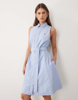 Polo Ralph Lauren Robe chemise de jour sans manches - Bleu clair
