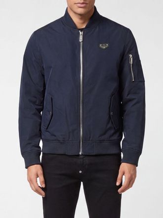 Philipp Plein Blouson bomber en tissu technique avec logo contrastant et fermeture zipp&eacute;e