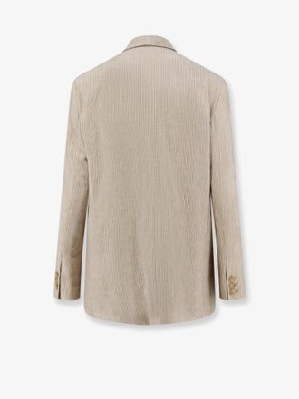 Alysi Womens Blazer Corduroy Beige Viscose Blazers Jacket