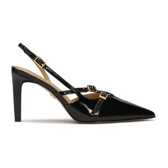 Kazar Schwarze lackierte Pumps mit offenen Abs&auml;tzen - - Shoes - Damen - Schwarzk - 41 EU