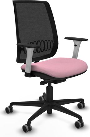 Piqueras y Crespo Alares Schreibtischstuhl mit wei&szlig;en und schwarzen Armlehnen, h&ouml;henverstellbare Lendenwirbelst&uuml;tze, ausgestattet mit Syncro/Traslack und injiziertem Sc