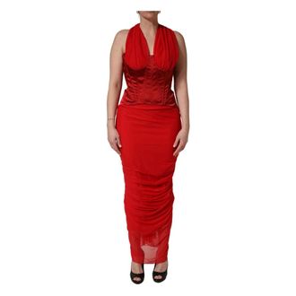 Dolce & Gabbana Halter Corset &Auml;rmelloses Etuikleid - - Dresses - Damen - Rot - XS