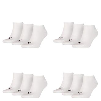 Puma 12 Paar Sneaker Invisible Socken Gr. 35-49 Unisex f&uuml;r Damen Herren F&uuml;&szlig;linge, Farbe:300 - white, Socken & Str&uuml;mpfe:43-46