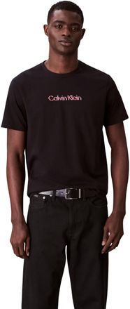 Calvin Klein Herren T-Shirt Kurzarm Glitched Logo Classic Tee aus Baumwolle, Schwarz (Black), XXL