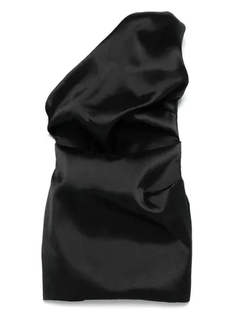 Marques Almeida Drapiertes Minikleid aus Satin - Schwarz