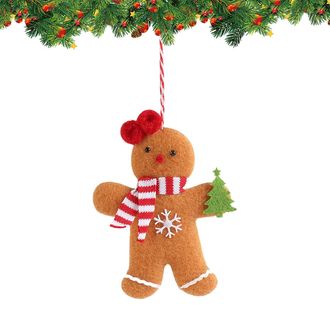Generic Lebkuchenmann Weihnachtsdekoration - Filz Ornament Set f&uuml;r Festliche Innenr&auml;ume, Charmanter Christbaumschmuck, kreative Advents- und Feiertagsverzieru